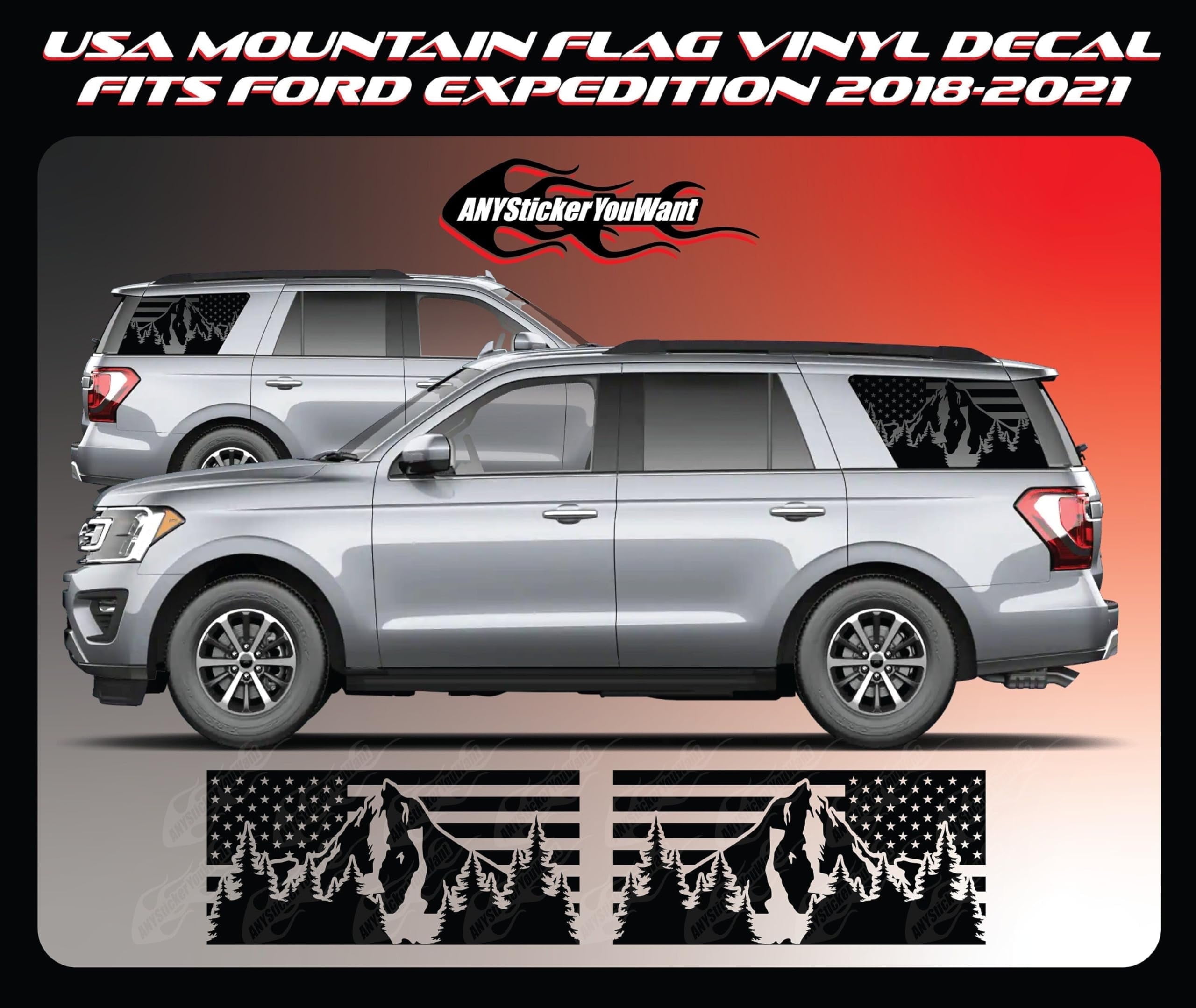 USA Mountain Flag Vinyl Decal Window Sticker Compatible with and Fits ...