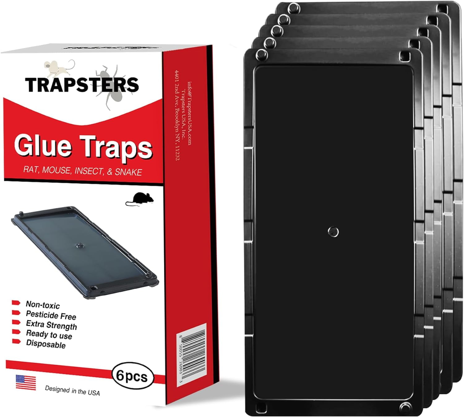 USA Pre-Baited, Non-Toxic, Pet-Safe Mouse & Rat Glue Traps (6CT) - 5x10 ...