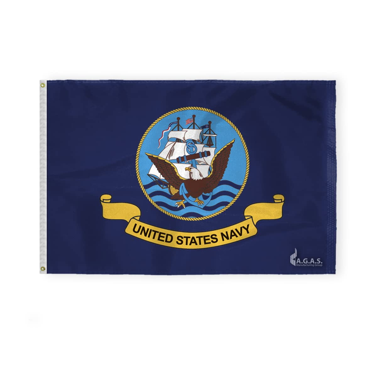 USA Navy Flag 4.4 Feet by 5.6 Feet, Heavyweight Nylon with Quadruple ...