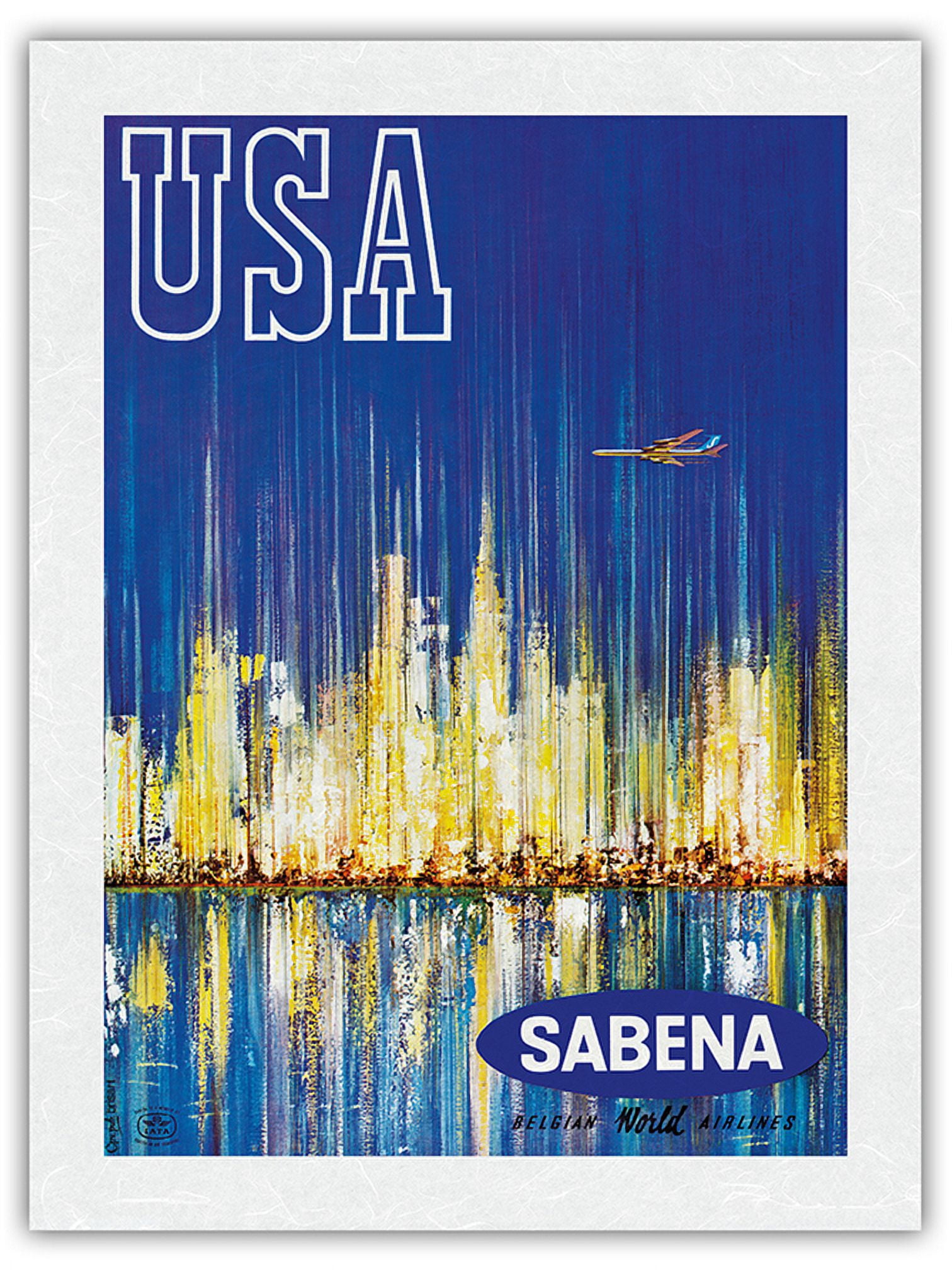 USA - New York Manhattan Skyline - Sabena Belgian World Airlines ...