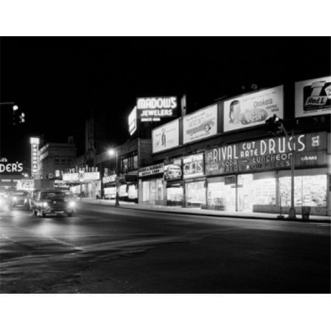 USA, New York State, New York City, Bronx, Night view of Fordham Road ...