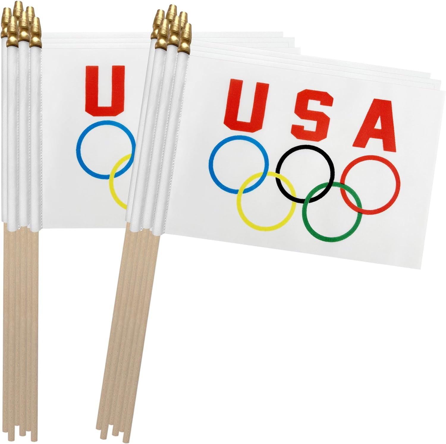 USA Olympic Games Stick Flag Olympic Rings Small Mini Hand Held Flags ...