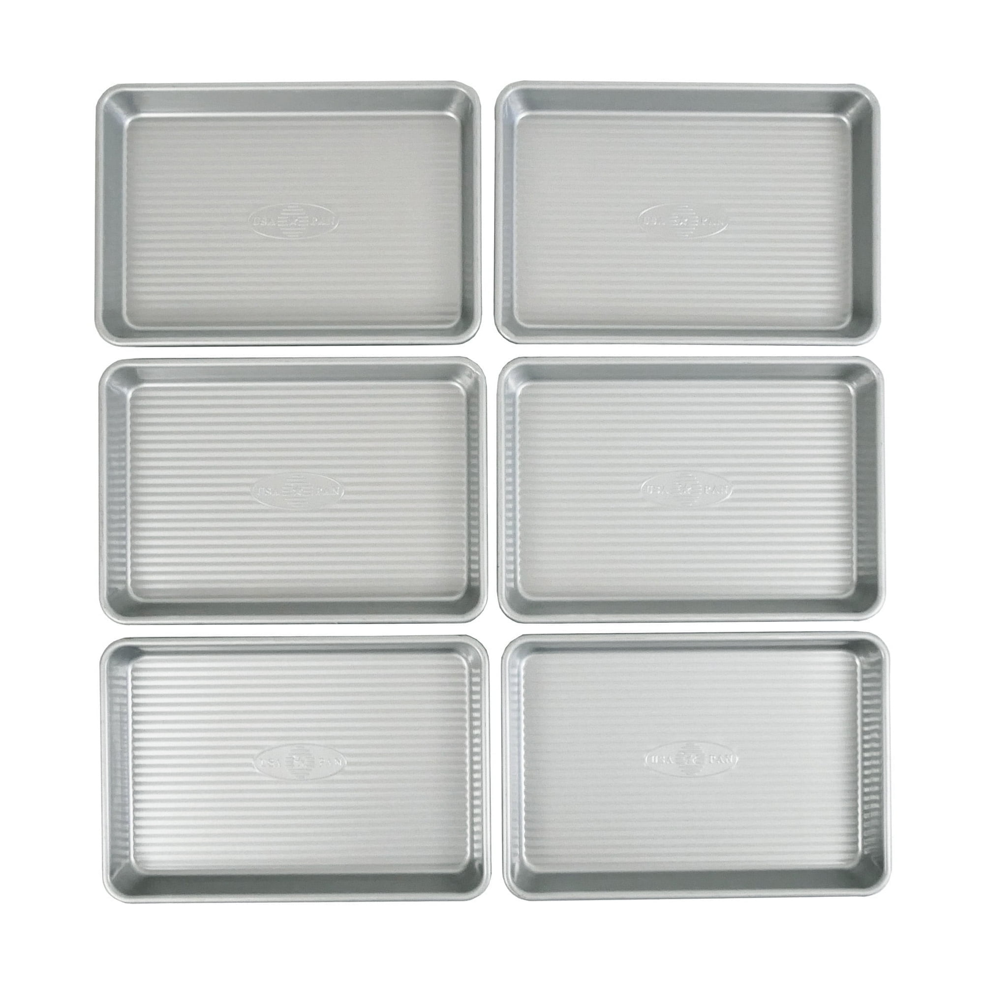 USA Pan Mini Sheet Pan Set, Set of 6, Nonstick Bakeware, Aluminized ...
