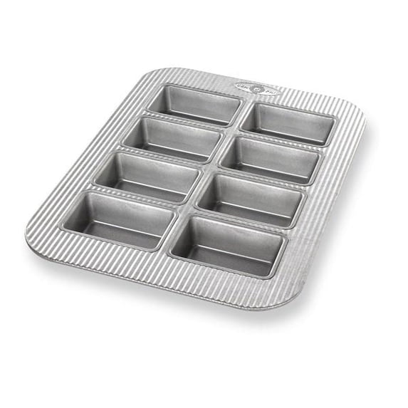 USA Pan Aluminium Metal Nonstick 8 Well Mini Bread Baking Loaf Pan ...