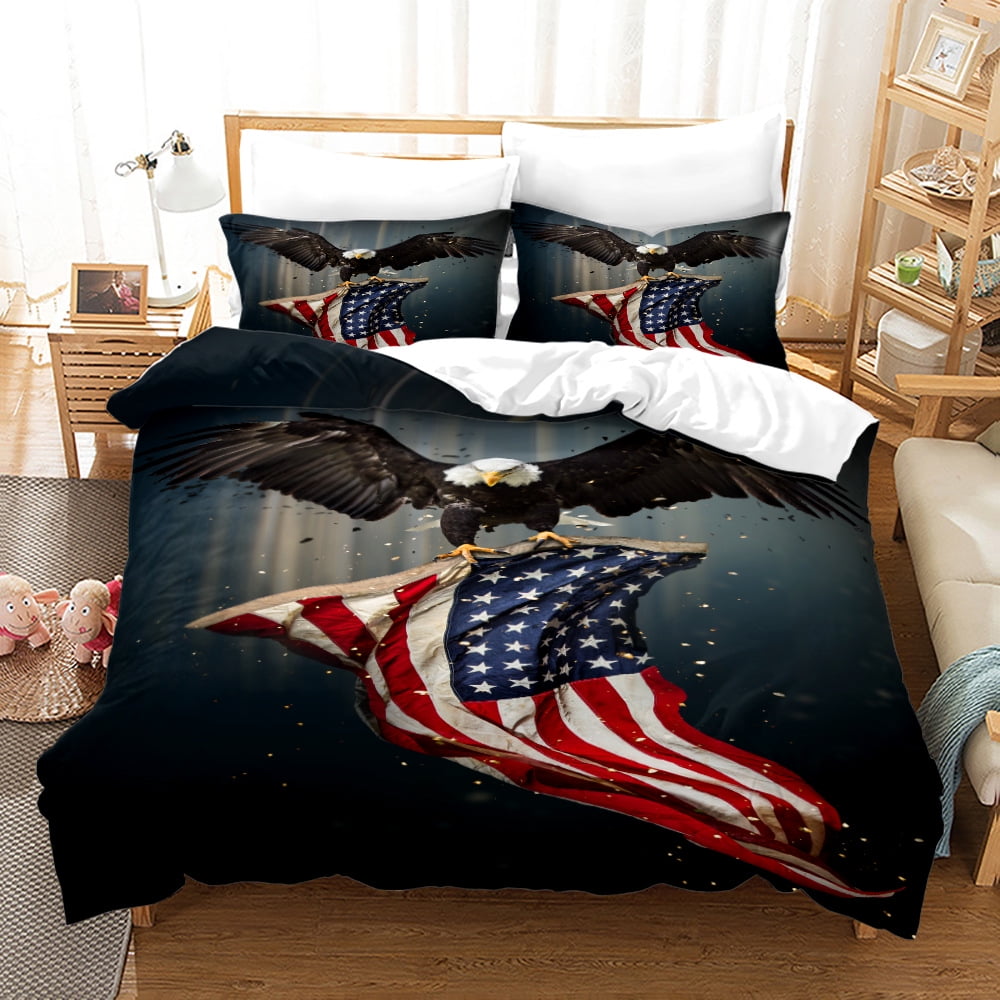 USA Patriotic Bedding Sets 3D Printed Stars and Stripes Duvet Cover ...