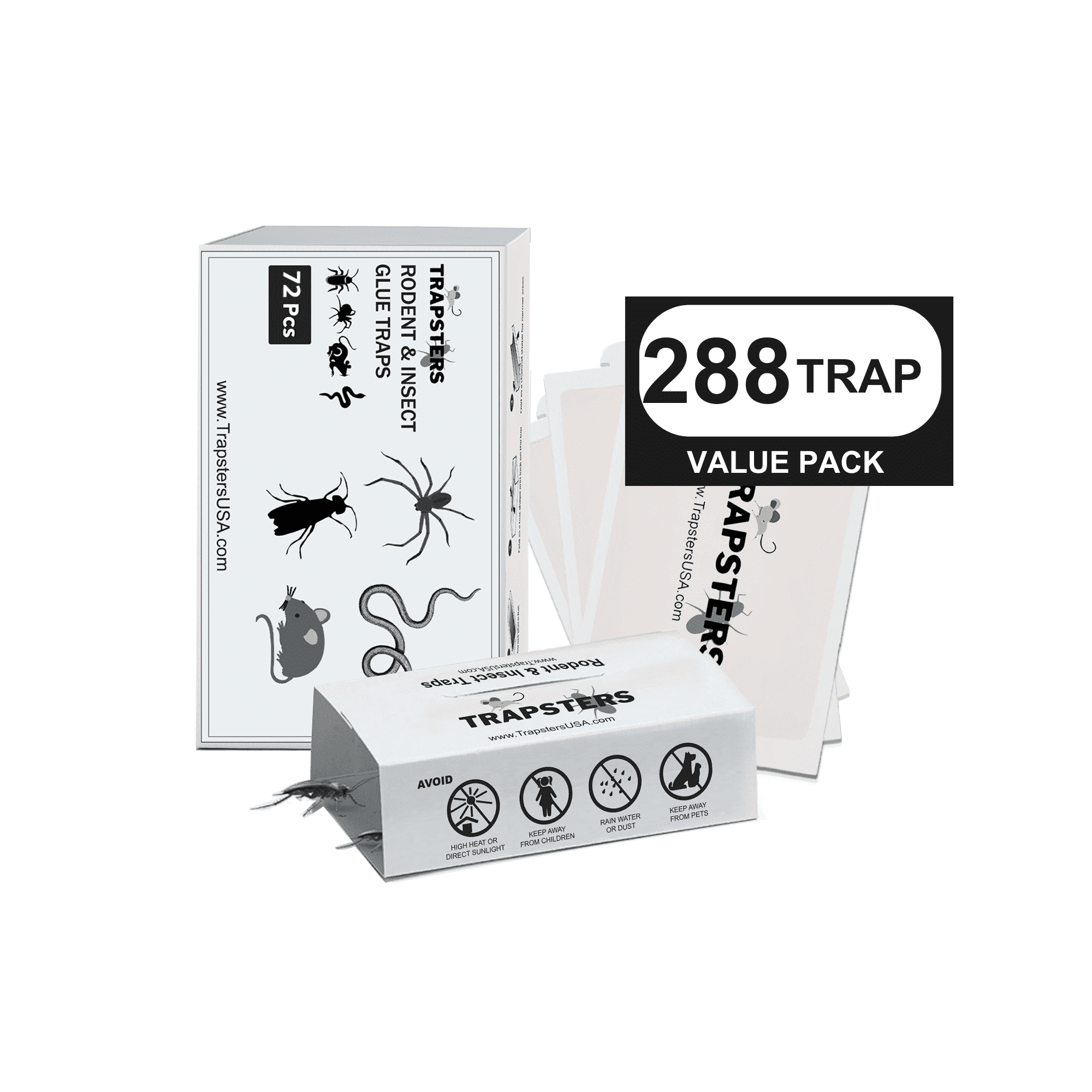 USA Pest Paper Glue Trap Sticky Boards (288CT) - 8.3''x5.3'' Extra ...