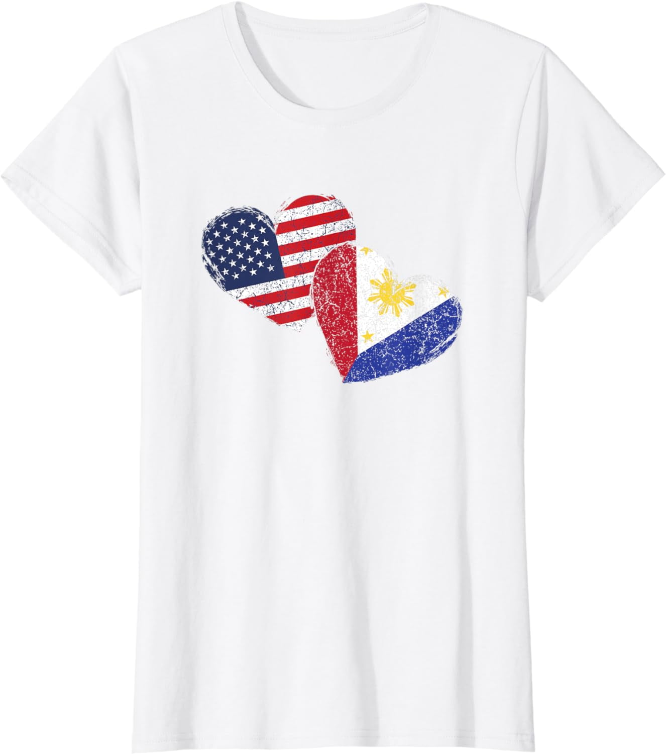 USA Philippine Heart Country Flag American Filipino Pinoy T-Shirt ...