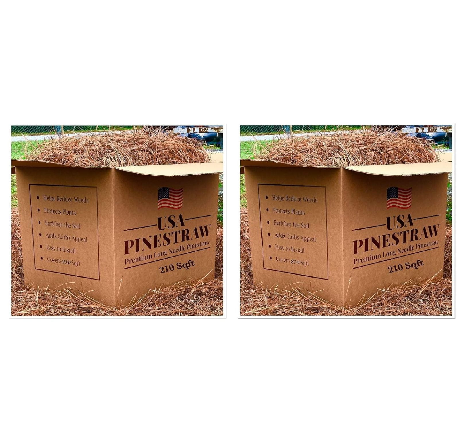 USA Pine Straw - Premium Pine Needle Mulch (Pine Needle Mulch - 210 ...