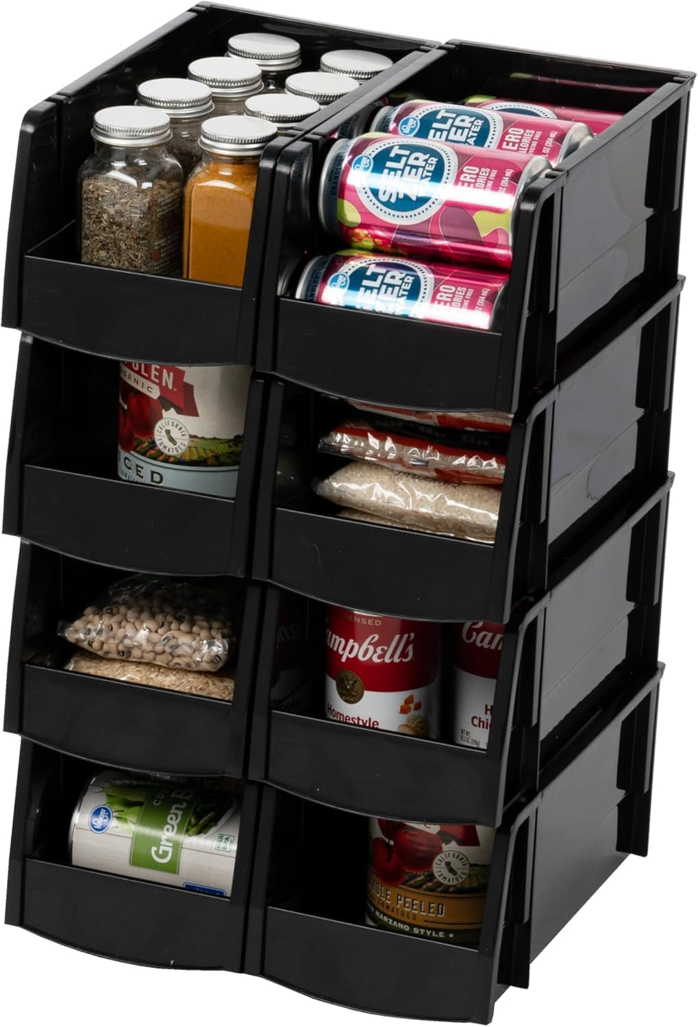USA Plastic Shelf Bins Stackable Open Front Storage Bins Plastic ...