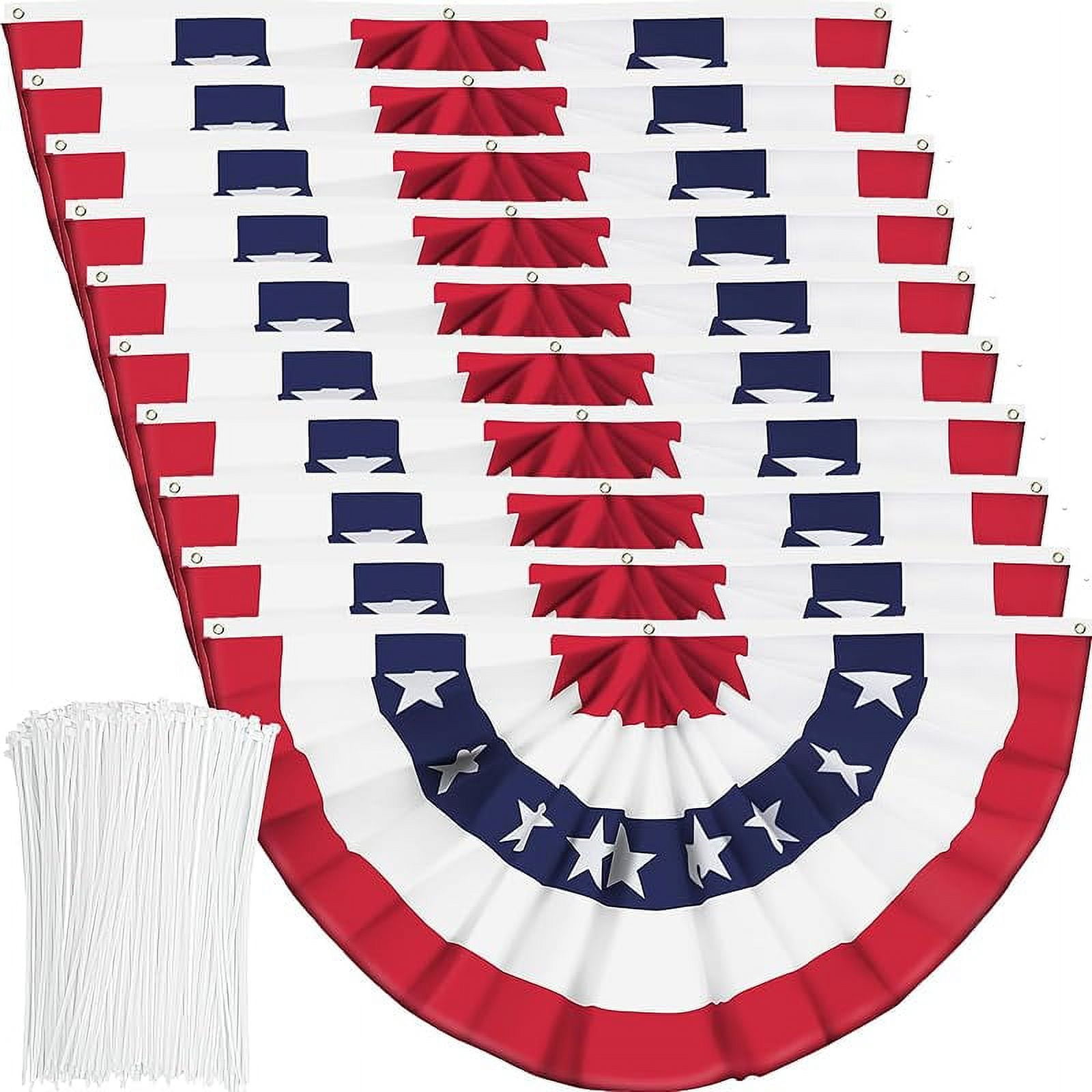 USA Pleated Fan Banner American Half Fan Patriotic Bunting Flag with ...