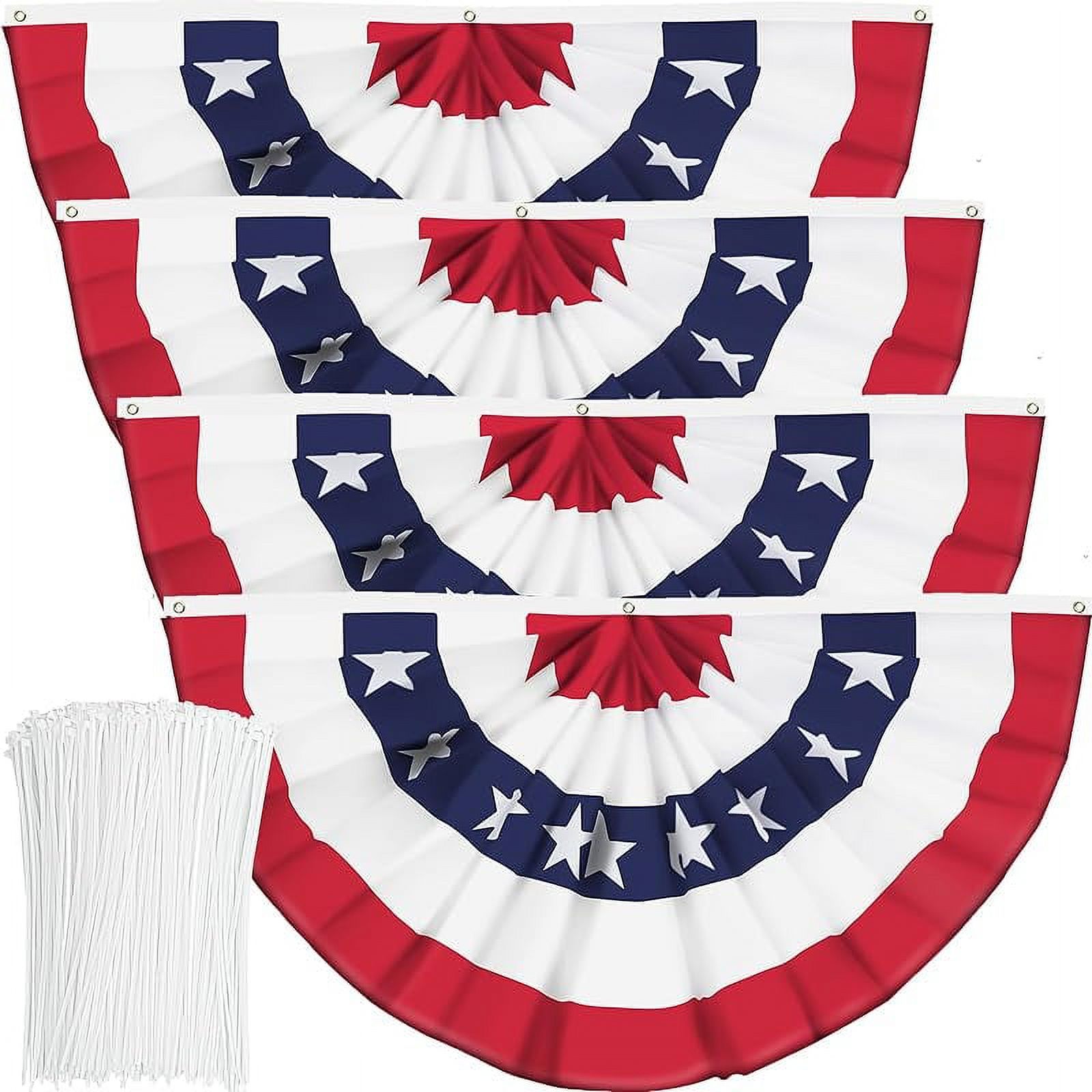 USA Pleated Fan Banner American Half Fan Patriotic Bunting Flag with ...