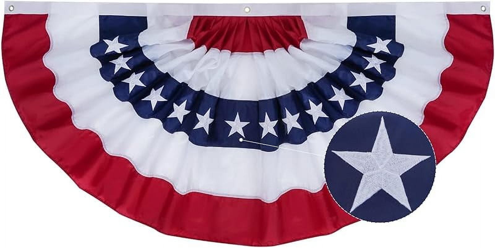 Usa Pleated Fan Flag 2x4 Feet Outdoor American Us Bunting Flags With