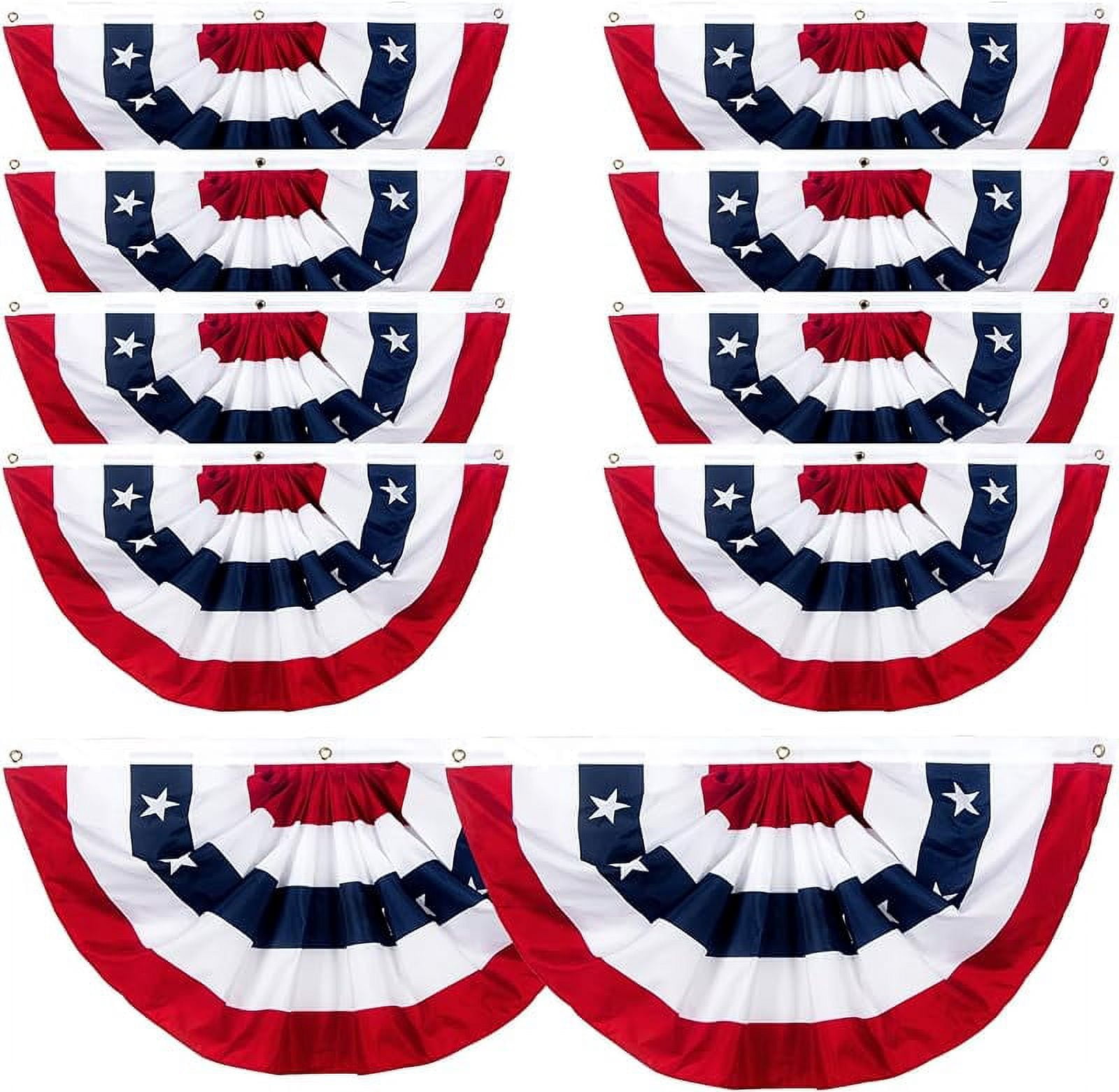 USA Pleated Fan Flag, American Patriotic Flag Bunting 1.5x3Ft for ...