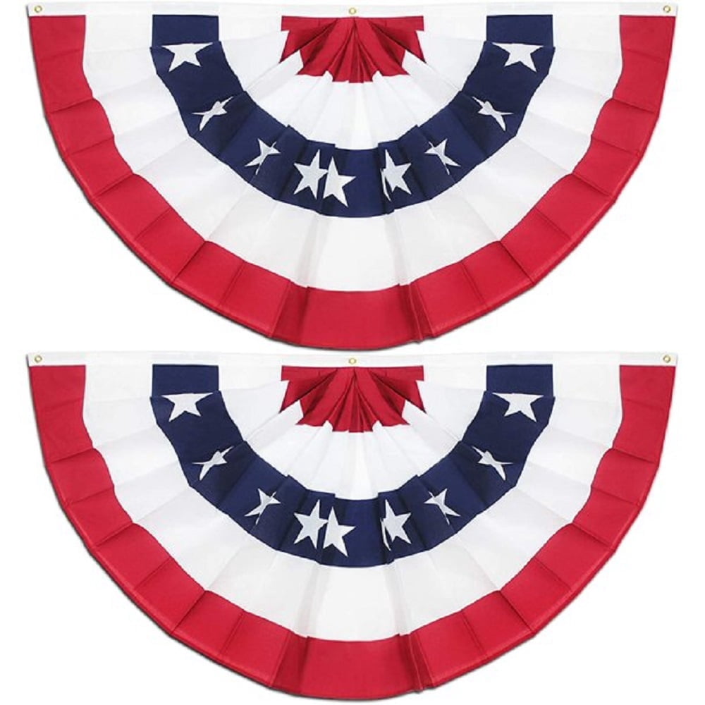 USA Pleated Fan Flag American US Bunting Flag Patriotic Half Fan Banner ...
