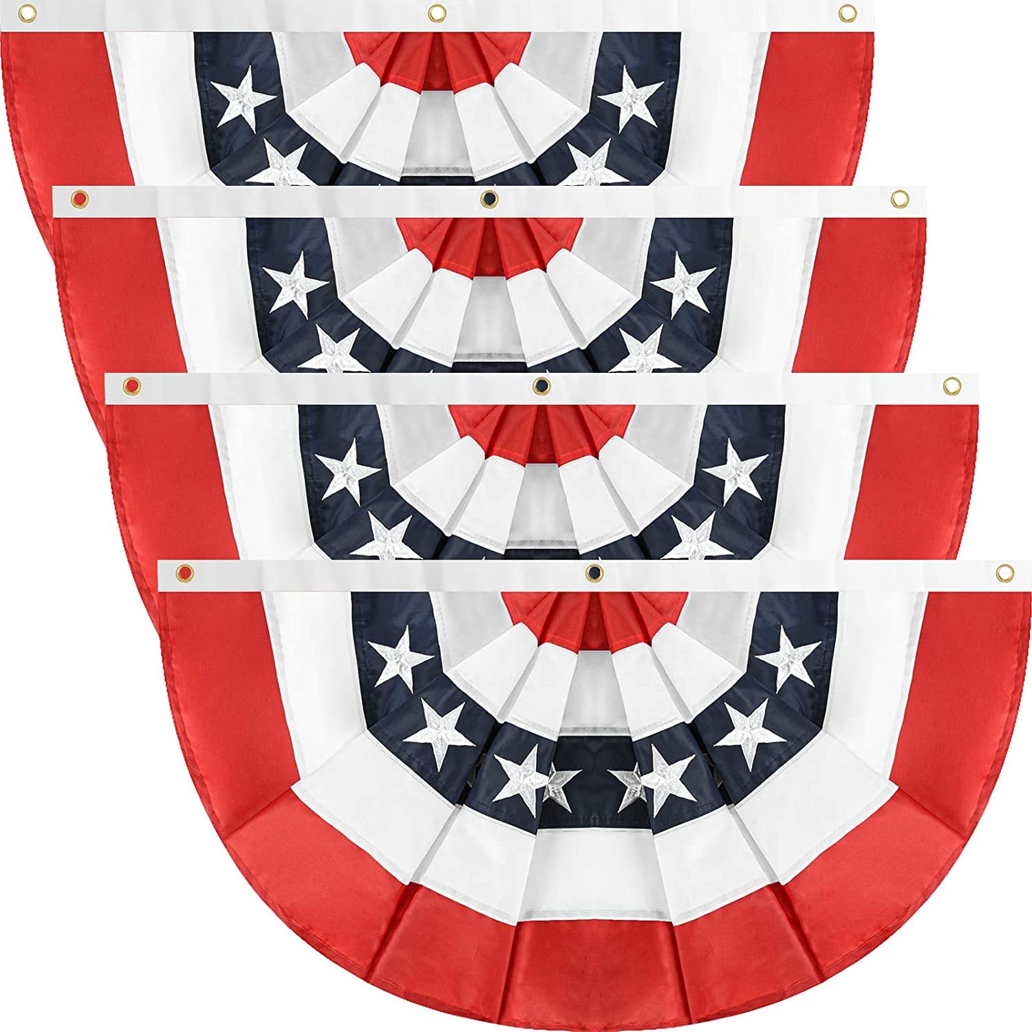 USA Pleated Fan Flag American US Bunting Flag Patriotic Half Fan Banner ...