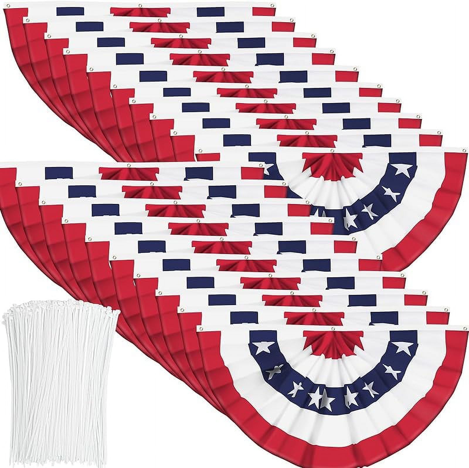 USA Pleated Fan Flag American US Bunting Flag Patriotic Half Fan Banner ...
