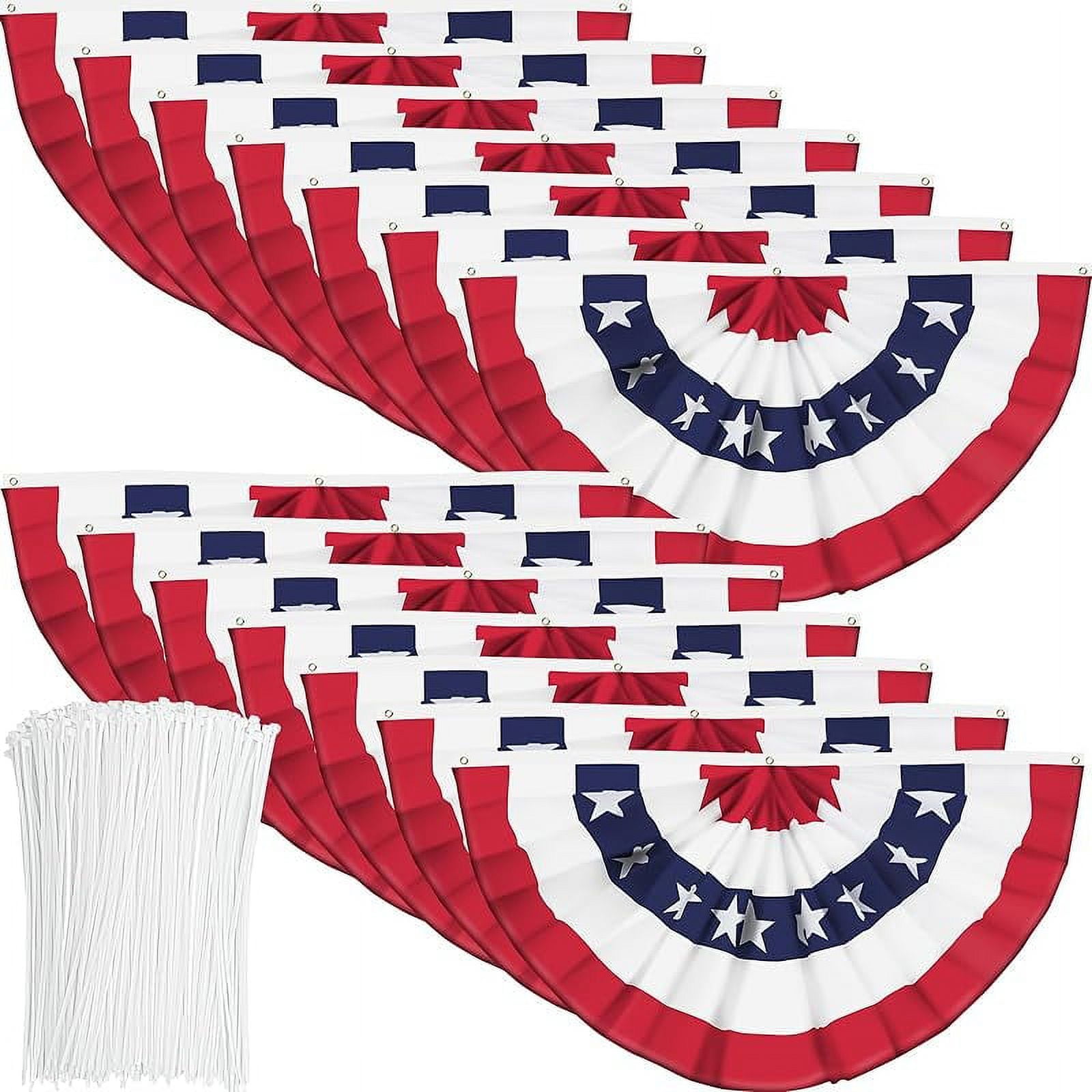 USA Pleated Fan Flag American US Bunting Flag Patriotic Half Fan Banner ...