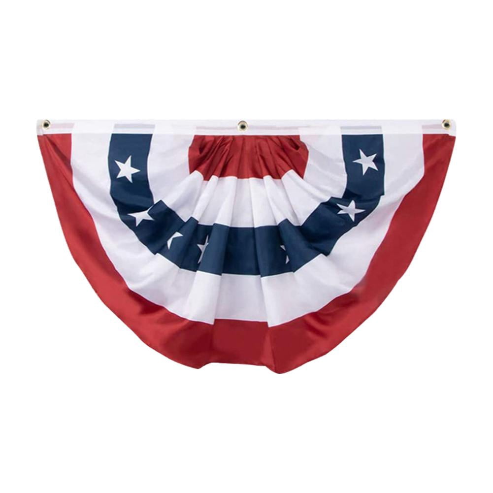 USA Pleated Fan Flag Feet American US Bunting Flags Banner Fan Half ...