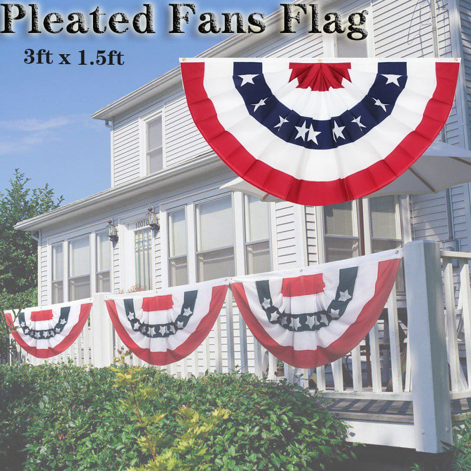 USA Pleated Fan Flag Polyester Half Fan Banner Decoration Independence ...