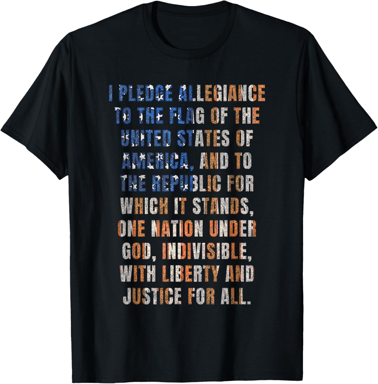 USA Pledge of Allegiance 4th of July Distressed Retro Tee T-Shirt ...