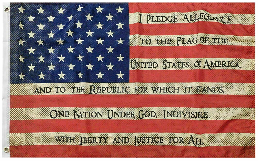 USA Pledge of Allegiance Vintage Tea Stained 100D 3x5 3'x5' Trump Flag ...