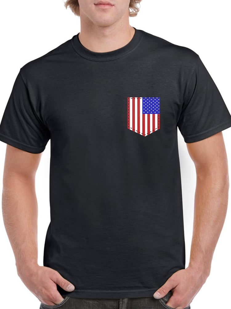 USA Pocket Flag Graphic Men Black T-Shirt, Male Small - Walmart.com