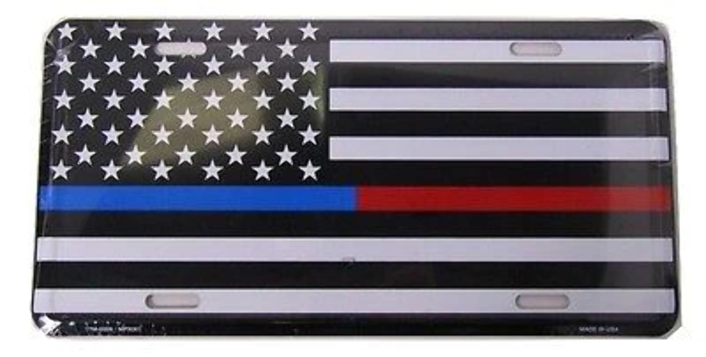 USA Police First Responder Fire Thin Red Blue Line 6"x12" License Plate ...