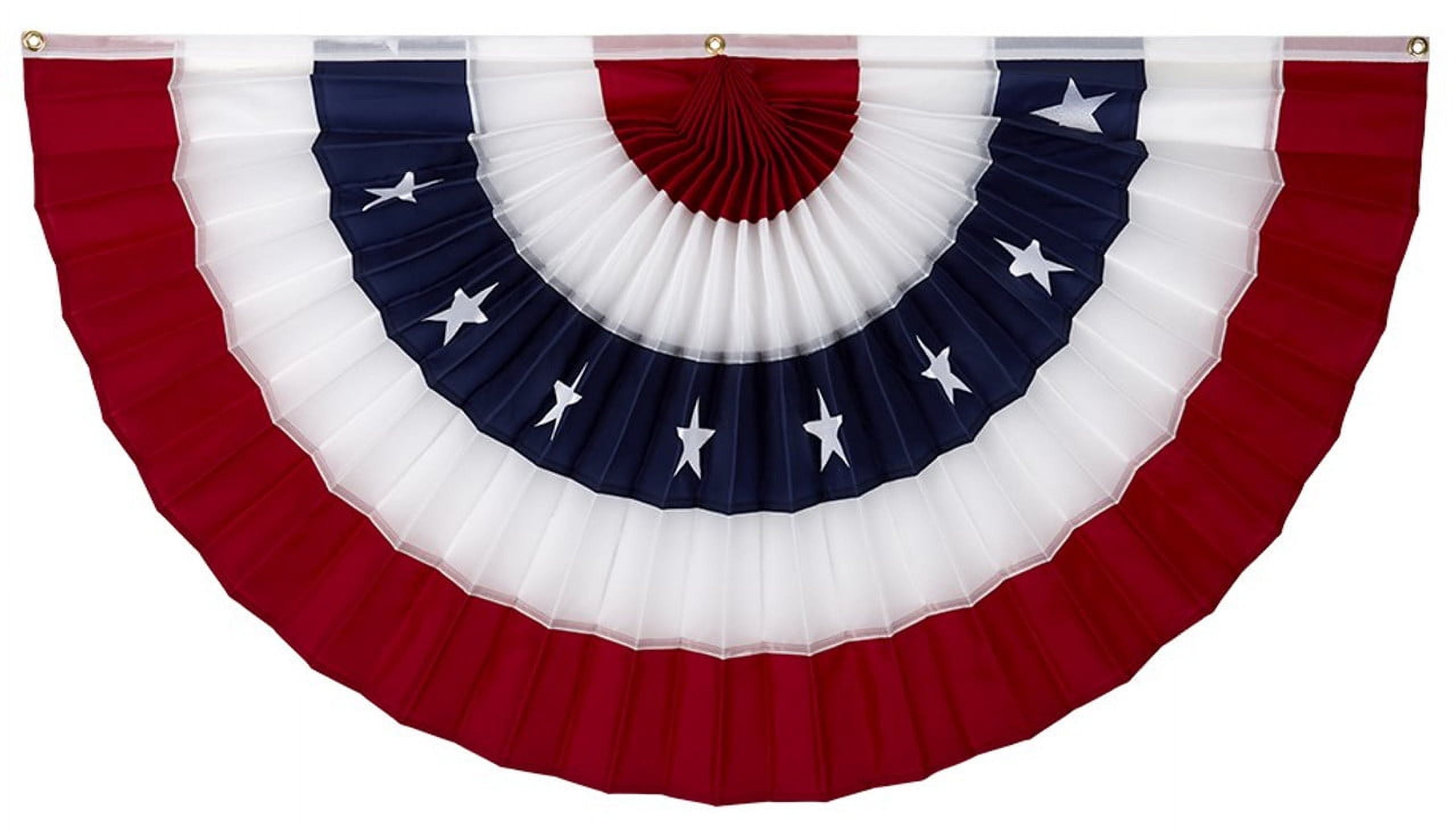 Old Glory Bunting - USA Printed Cotton Fan, 3' x 6' Stars & Stripes ...