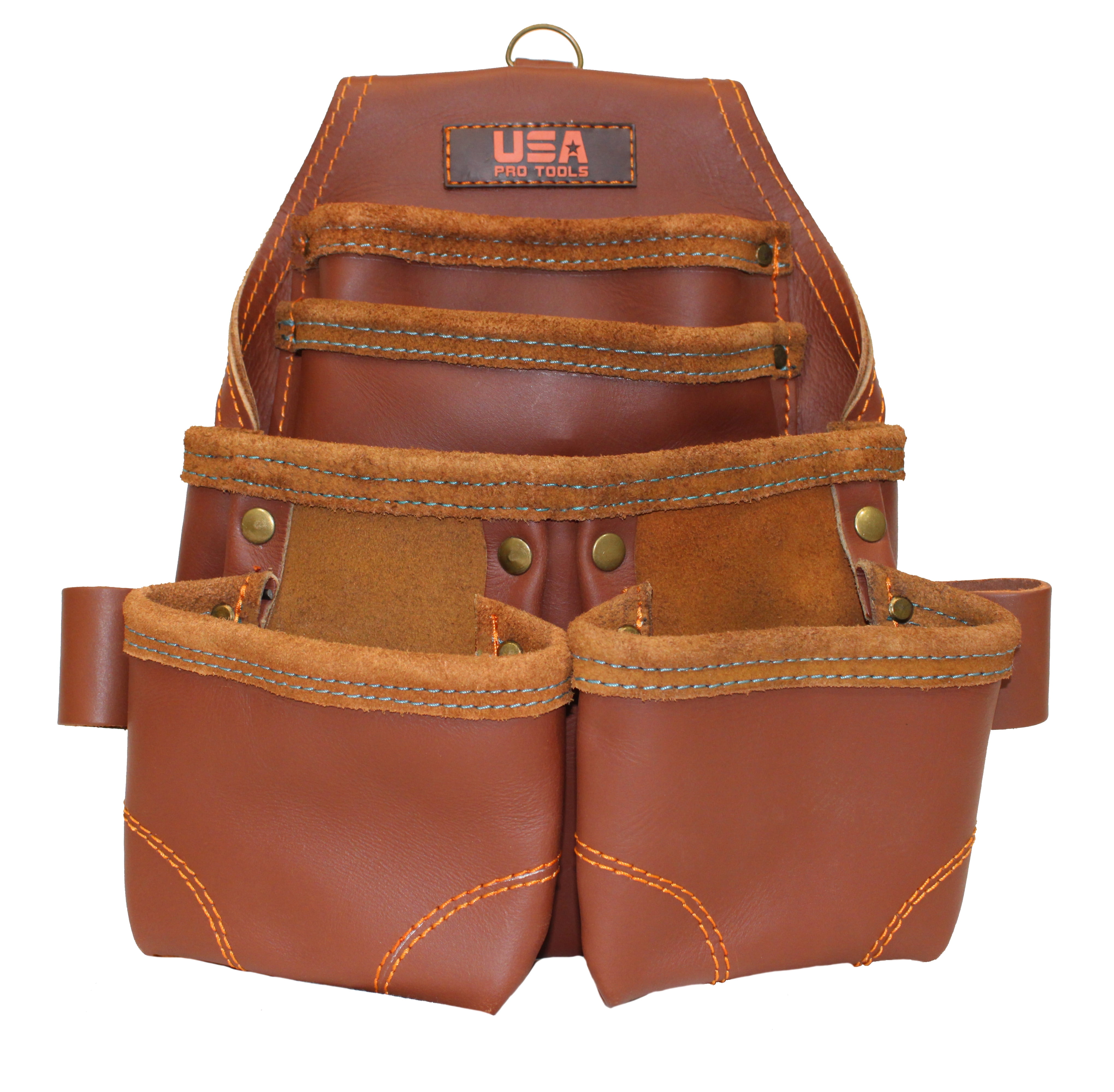 USA Pro Tools Framers Tool Pouch | Leather Tool Bag with 5 Pockets for ...