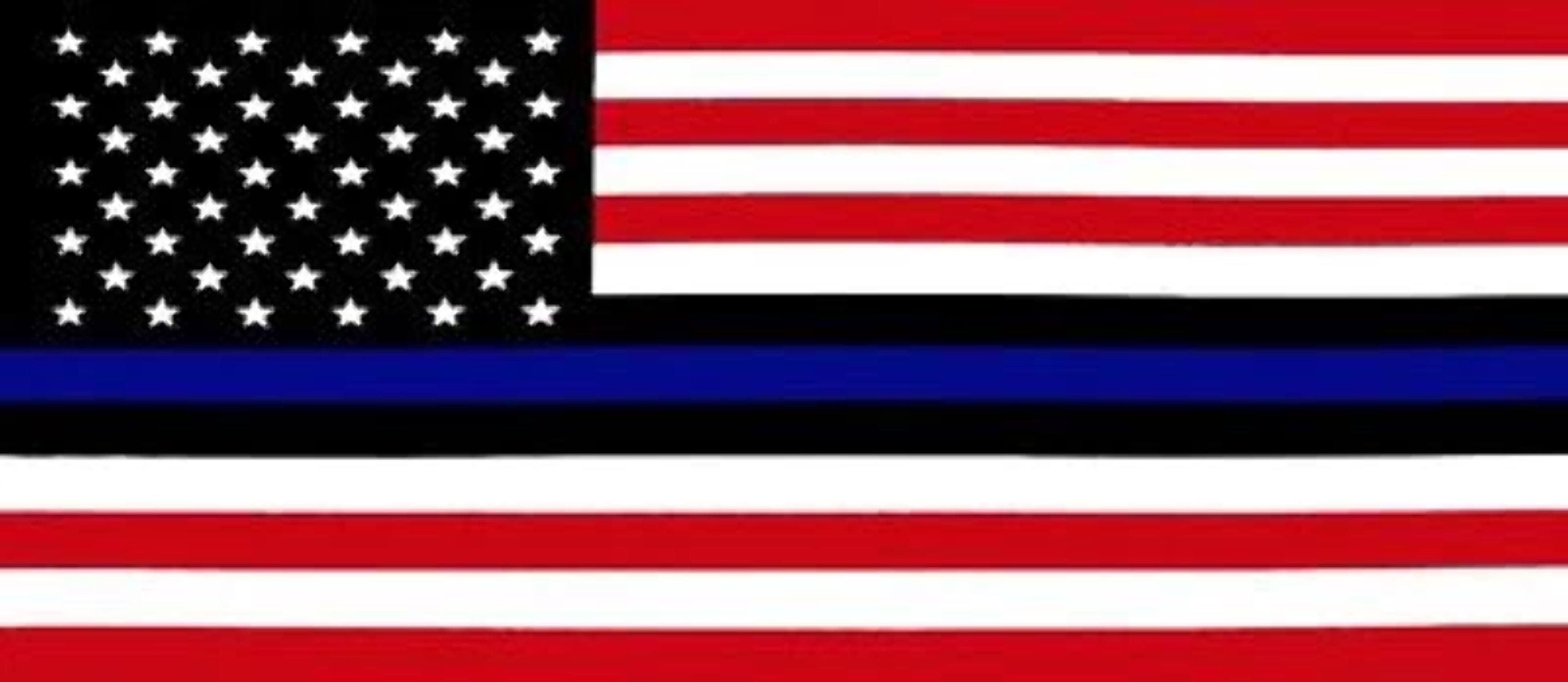 USA RWB Thin Blue Line Black Canton Vinyl Decal Bumper Sticker ...