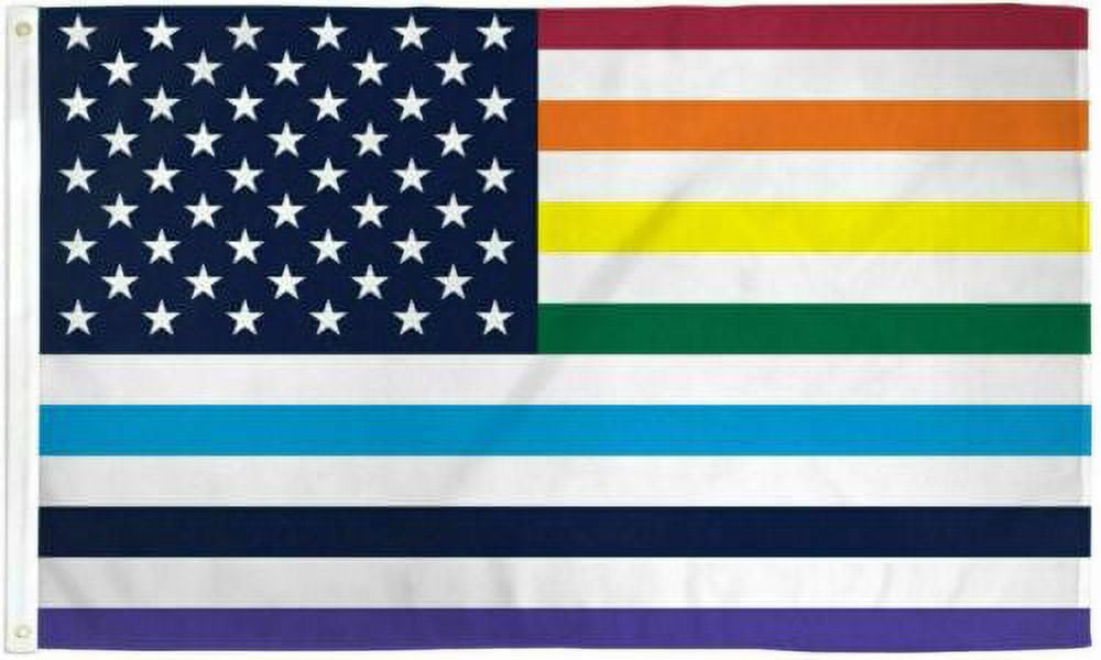 USA Rainbow Flag 3x5 LGBTQIA Rainbow Pride Rainbow US Flag Rainbow ...
