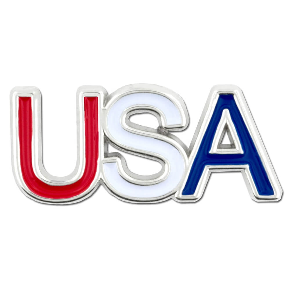 USA Red White Blue Letters Patriotic Enamel Lapel Pin 3/4'' x 3/8 ...