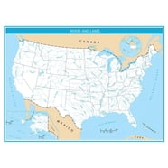 USA Map 2023 Wall Poster, 14.725" x 22.375" Framed - Walmart.com