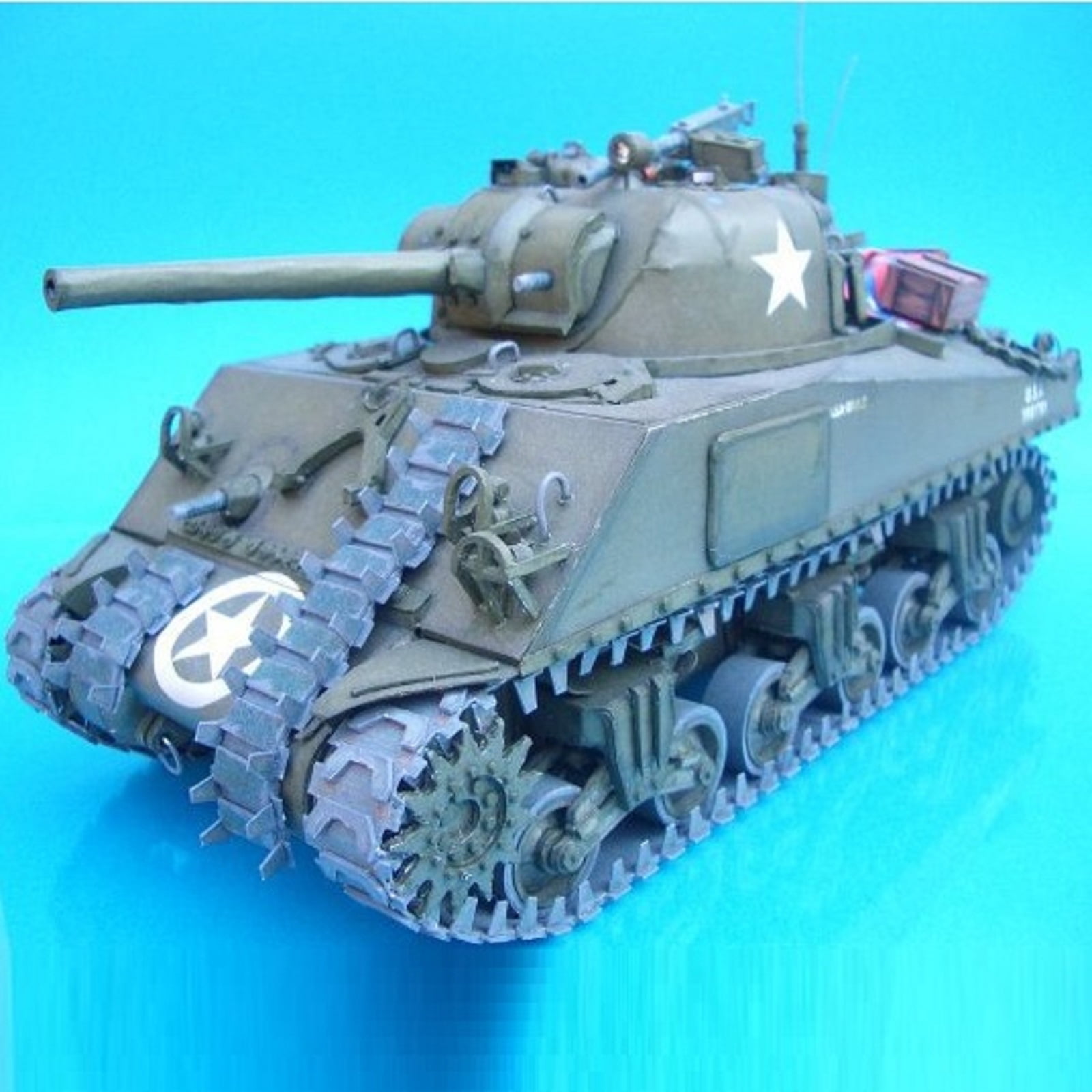 USA Sherman M4A3 Tank Paper Model DIY Military Puzzle Kit, Paper Model ...