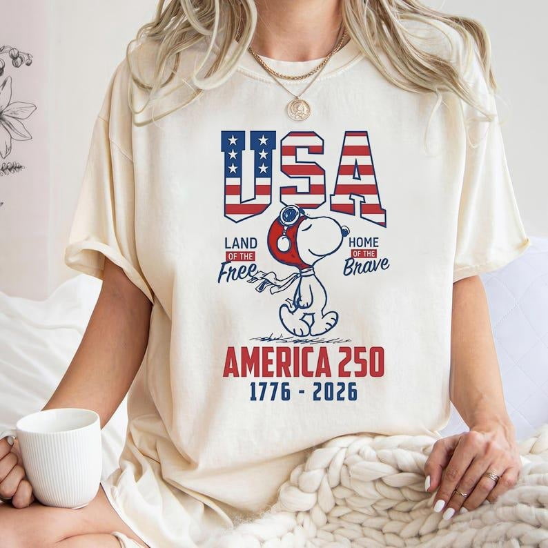USA Snoopy 250th Anniversary Shirt – Patriotic Peanuts “Land of the ...