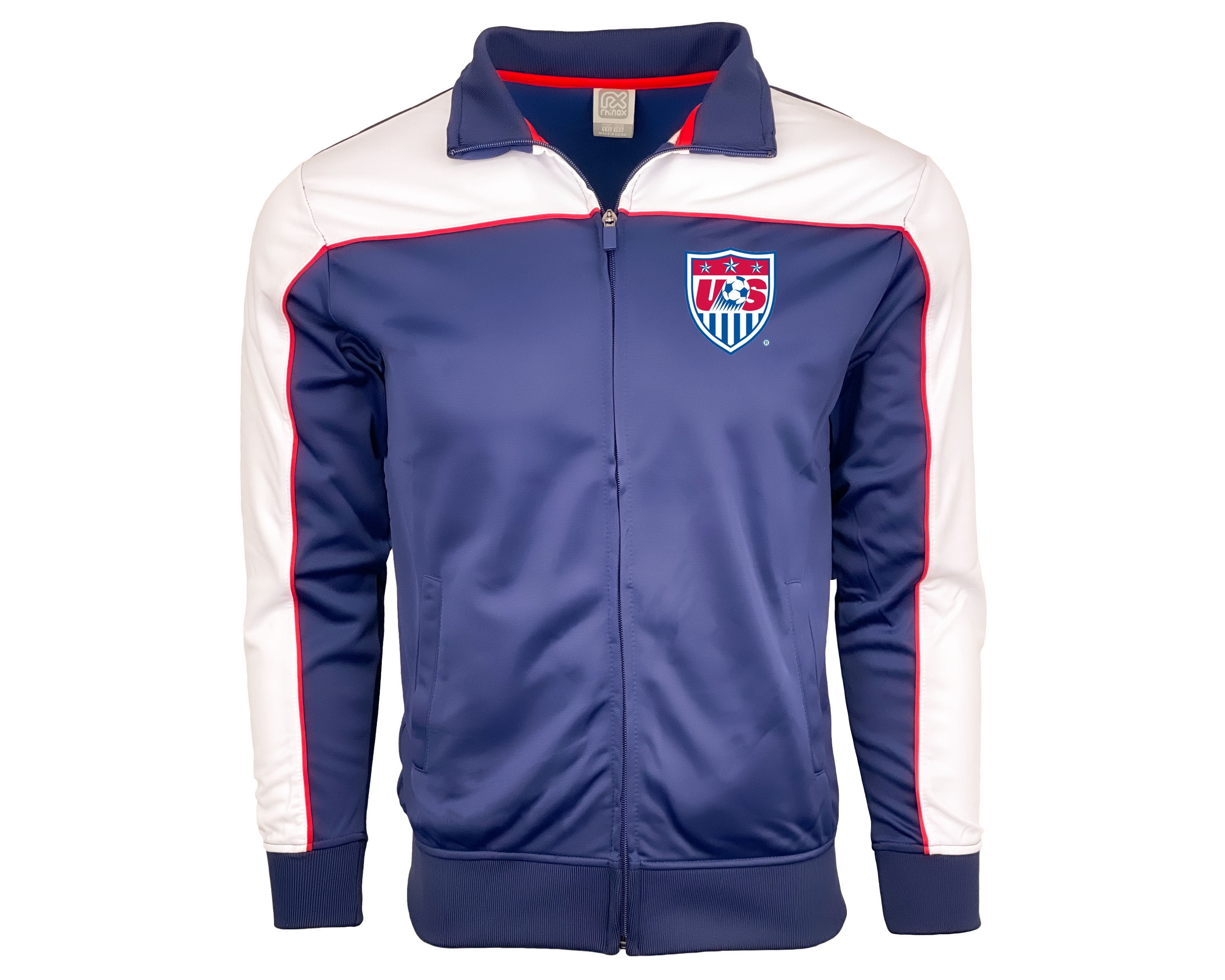 US Soccer by Rhinox Athletic Mid-Weight Solid Print Jacket, Men's ...