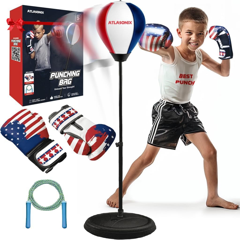 USA Standing Boxing Set with Gloves - Fun Karate Ninja Games for Boys ...