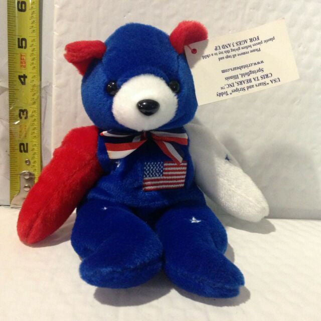 USA Stars and Stripes Collection Cris Ta Bear 8" Beanie Plush - Walmart.com
