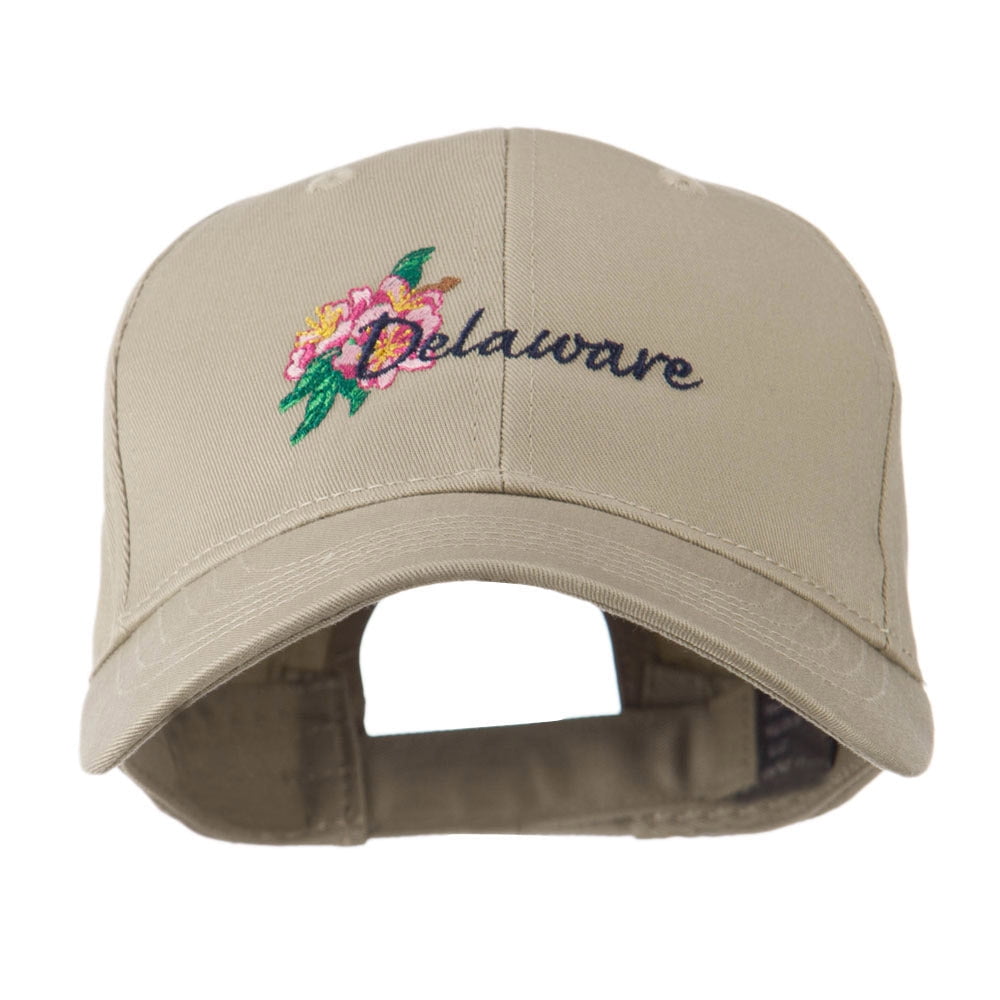 USA State Flower Delaware Peach Blossom Embroidered Cap - Khaki OSFM ...