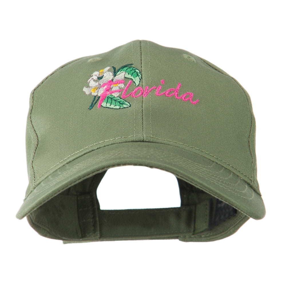 USA State Flower Florida Orange Blossom Embroidery Cap - Olive OSFM ...
