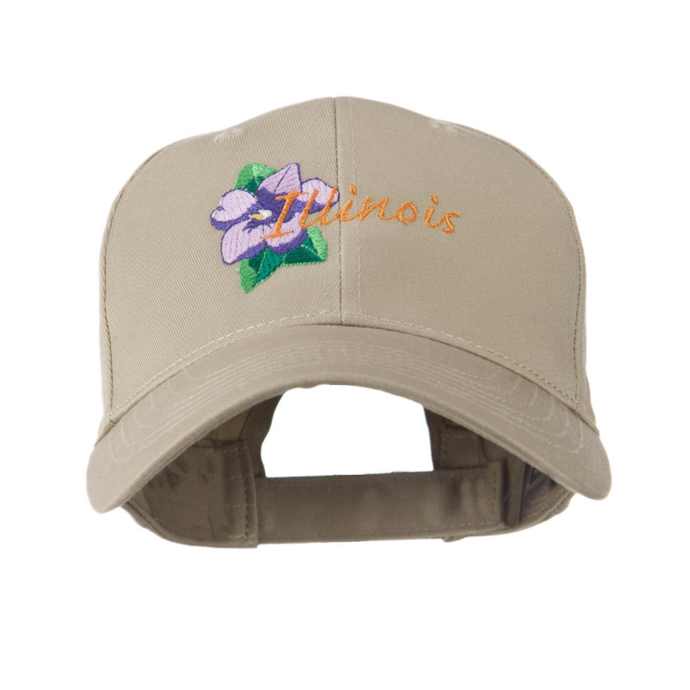 USA State Flower Illinois Violet Embroidered Cap - Khaki OSFM - Walmart.com