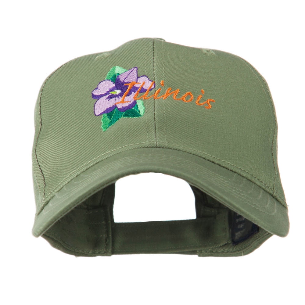 USA State Flower Illinois Violet Embroidered Cap - Olive OSFM - Walmart.com