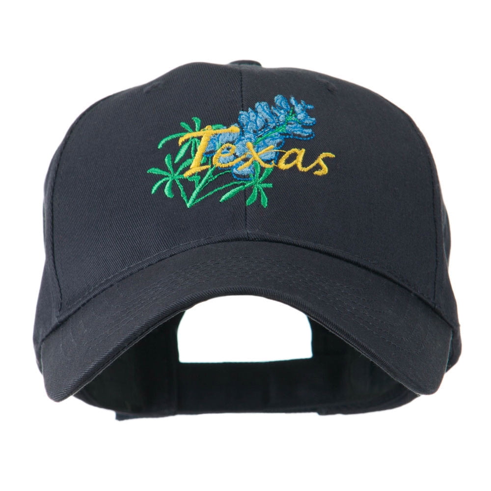 USA State Flower Texas Bluebonnet Embroidered Cap - Navy OSFM - Walmart.com