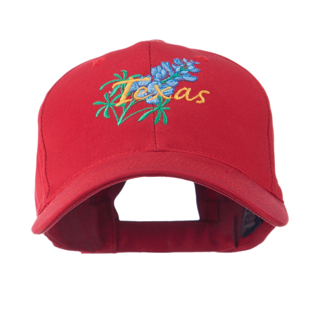 USA State Flower Texas Bluebonnet Embroidered Cap - Red OSFM - Walmart.com