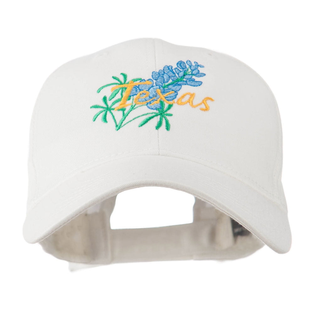 USA State Flower Texas Bluebonnet Embroidered Cap - White OSFM ...