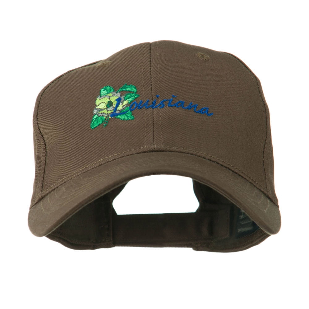 USA State Louisiana Southern Magnolia Embroidery Cap - Brown OSFM ...