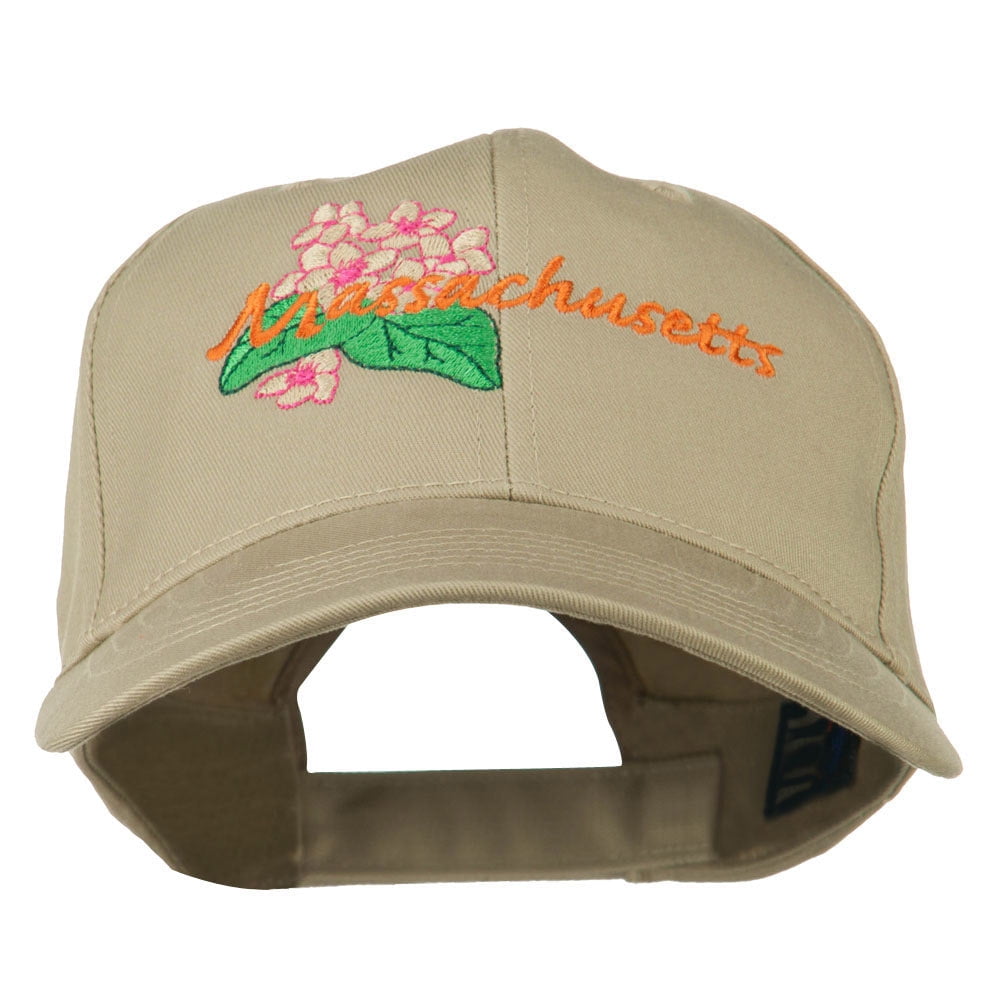 USA State Massachusetts Mayflower Embroidered Low Profile Cap - Khaki ...