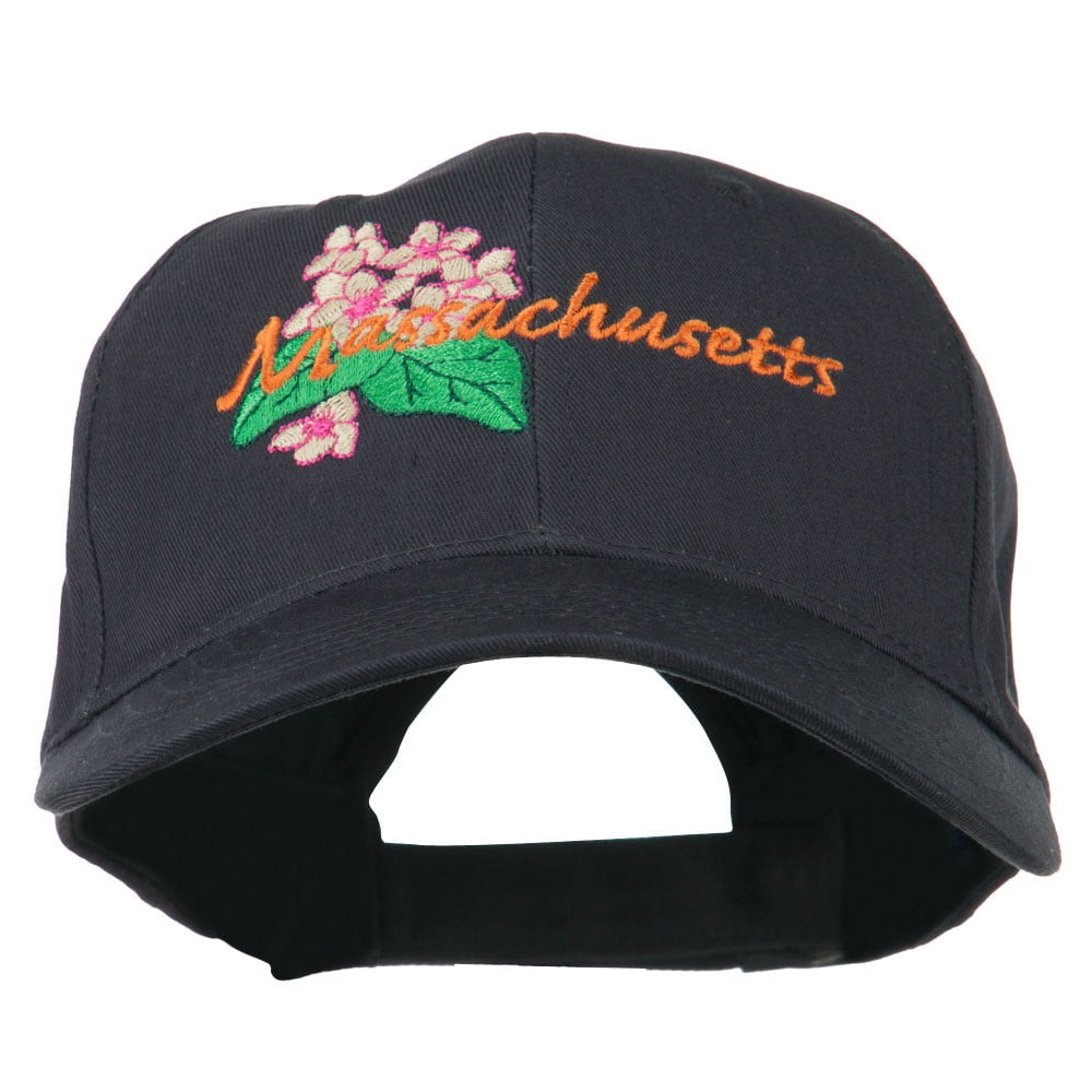 USA State Massachusetts Mayflower Embroidered Low Profile Cap - Navy ...