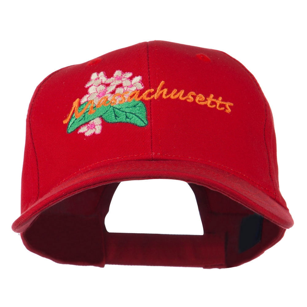 USA State Massachusetts Mayflower Embroidered Low Profile Cap - Red ...