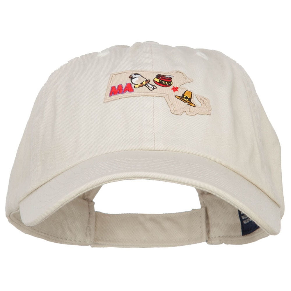 USA State Massachusetts Patched Low Profile Cap - Putty OSFM - Walmart.com